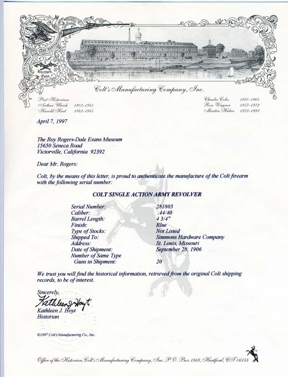 Roy Rogers' Personal Edward H Bohlin Gun Rig with Colts