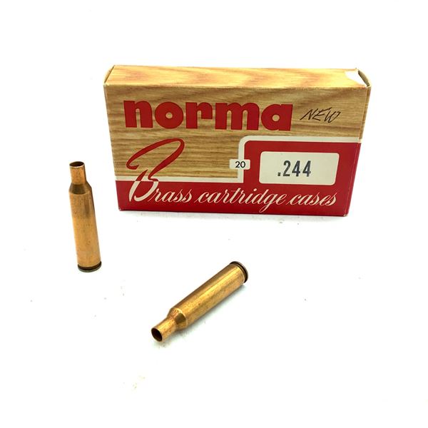 Norma Brass Cases for 244 Rem, 20, New
