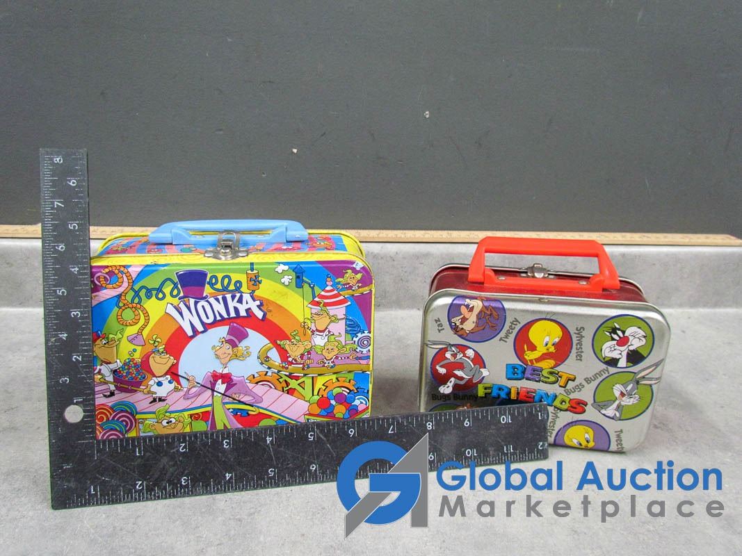 Bugs Bunny and Wonka Tin Lunch Boxes