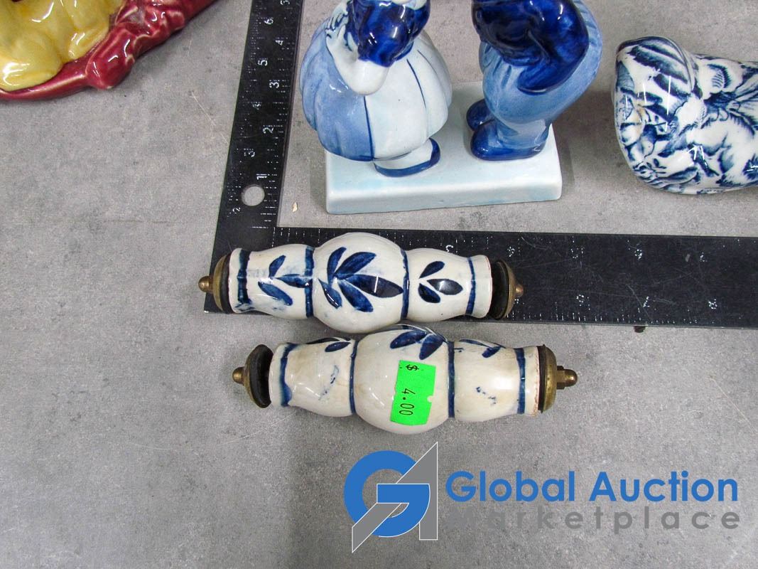 Holland Blue Delph Decor, Ornate Ceramic Vases, Pitcher, etc