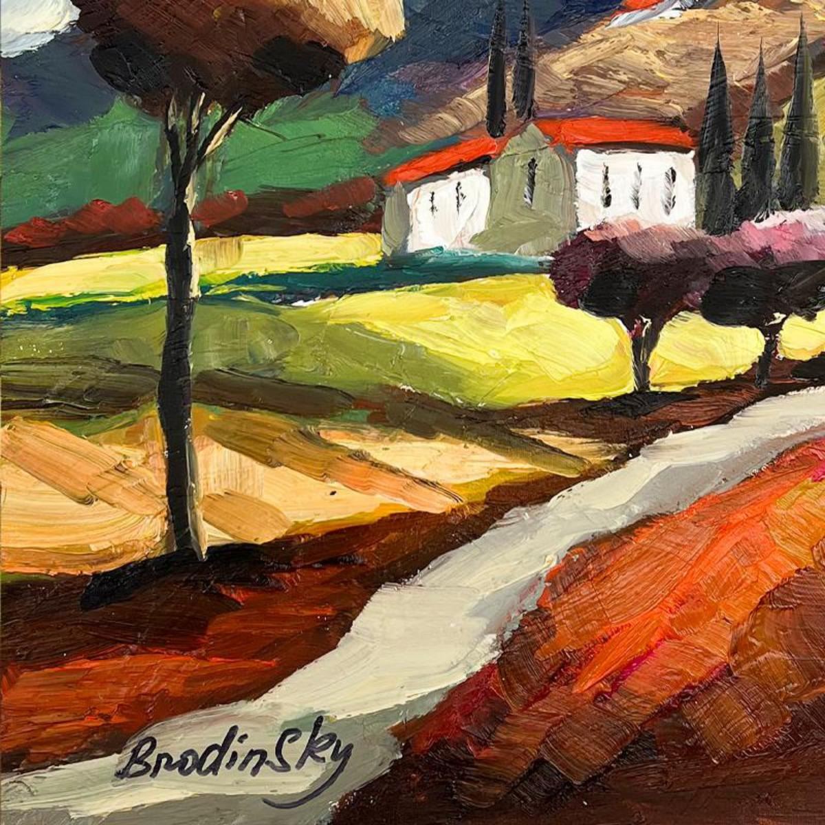 Slava Brodinsky Hand Signed Original Painting on Canvas with Letter of ...