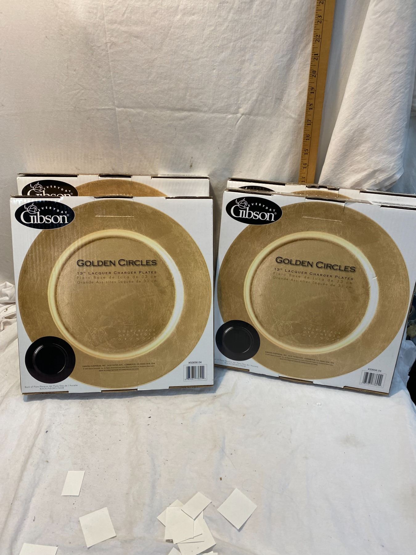 4 boxes 13" lacquer charger plates