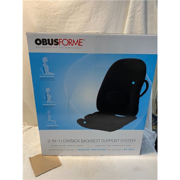 Obusforme 2-1 low backrest support system