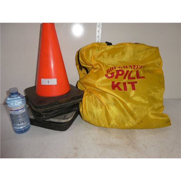 7 safety cones & Roughneck spill kit