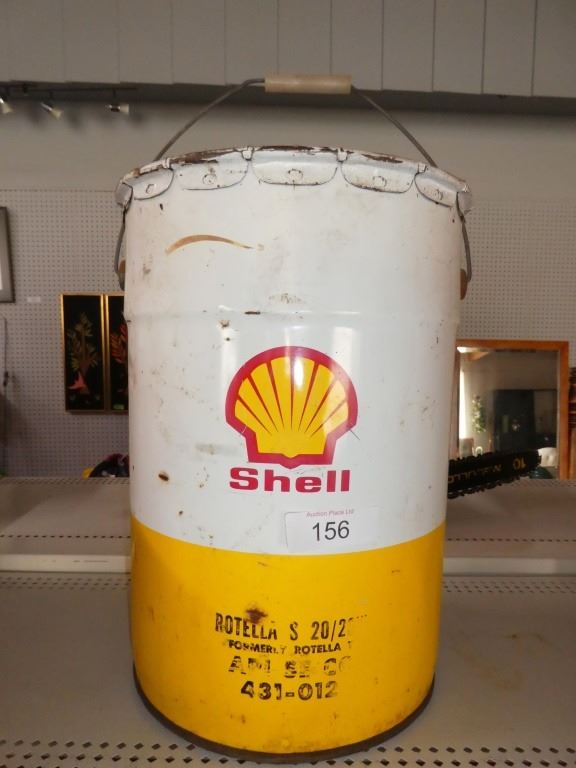Antique 5 gallon Shell can