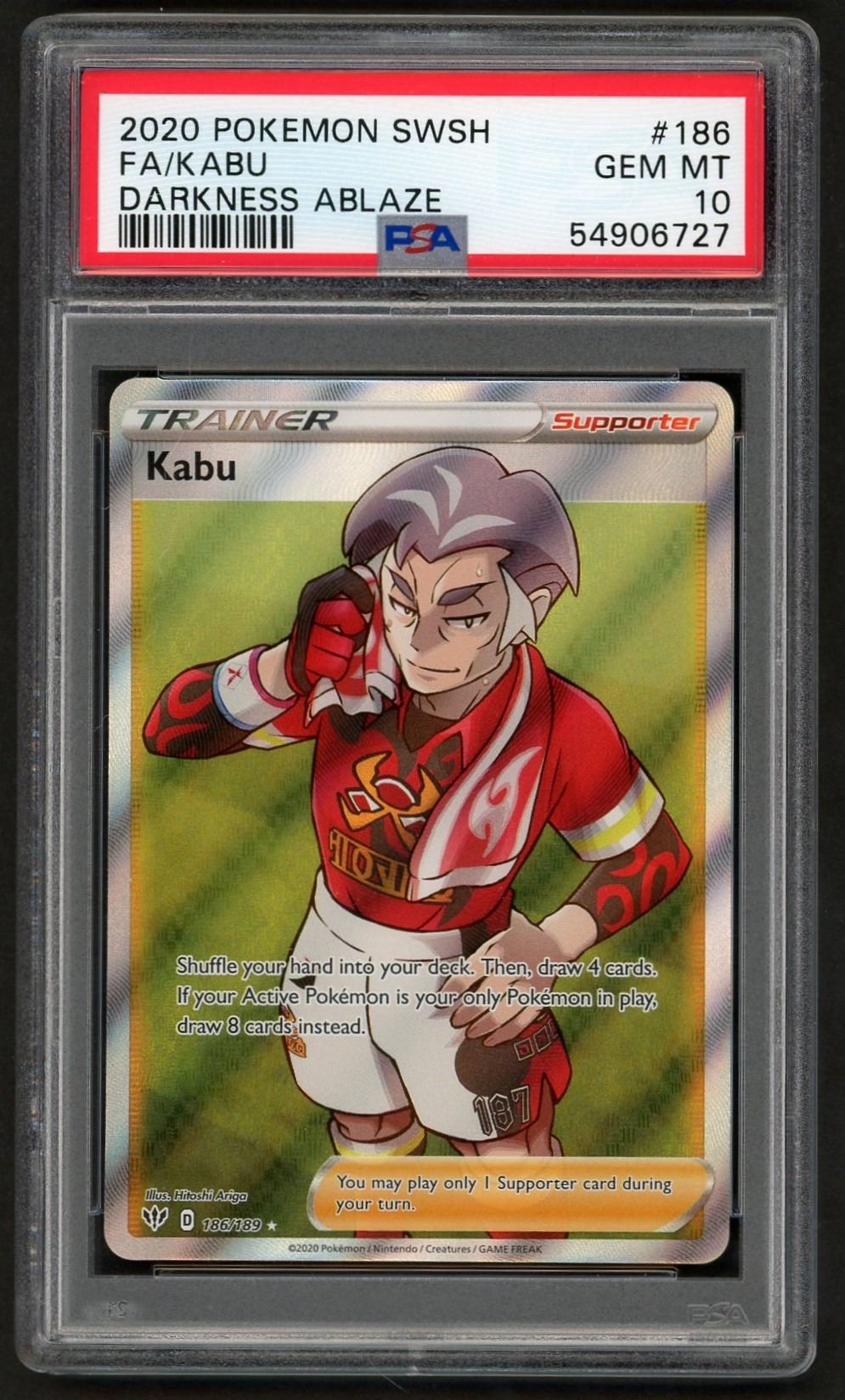 Pokemon: 2020 Kabu Full Art Darkness Ablaze (PSA 10) GEM