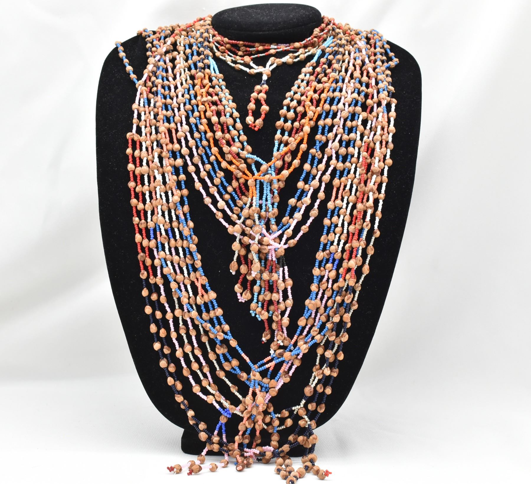 11 Native American Navajo Ghost Bead Necklaces