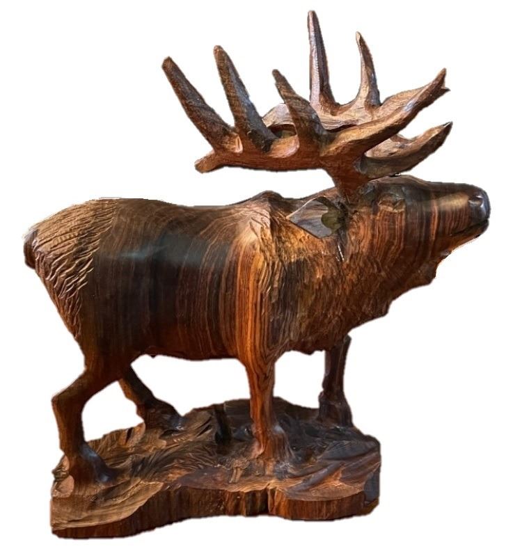 Wooden Sculpture - Moose
