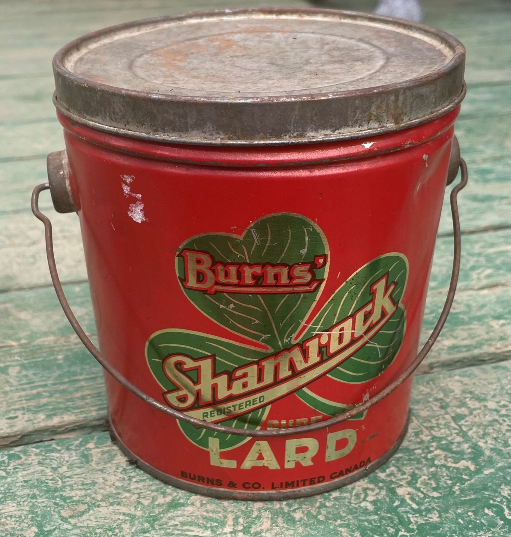 Burn's Shamrock Lard Tin