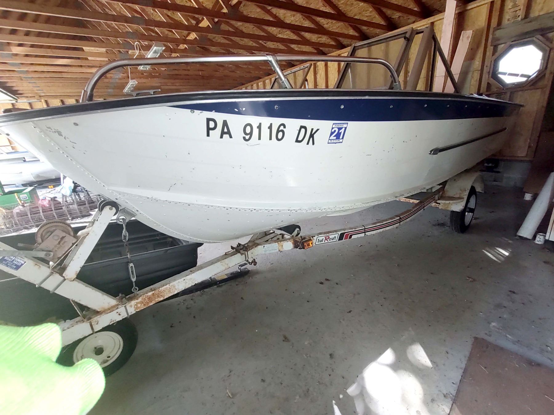 VINTAGE SYLVAN 16 SPORTSTER FISHING BOAT W/ TRAIL R CRAFT TRAILER