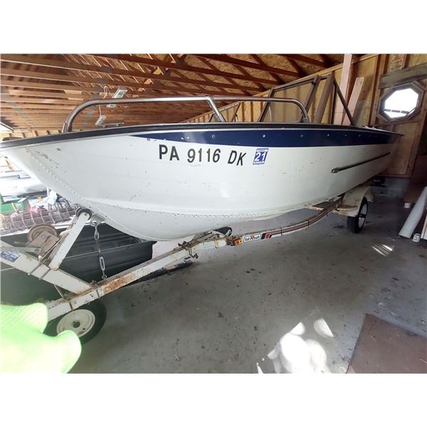 VINTAGE SYLVAN 16 SPORTSTER FISHING BOAT W/ TRAIL R CRAFT TRAILER