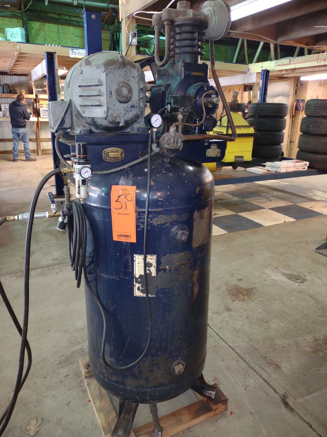 PEERLESS 3 HP 80 GALLON UPRIGHT AIR COMPRESSOR MK8811, 220V, RUNS, VERY ...