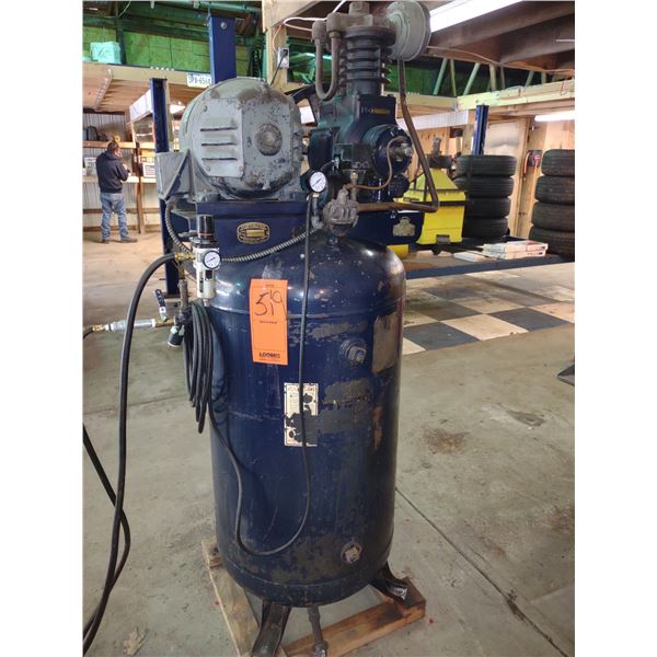 PEERLESS 3 HP 80 GALLON UPRIGHT AIR COMPRESSOR MK8811, 220V, RUNS, VERY ...