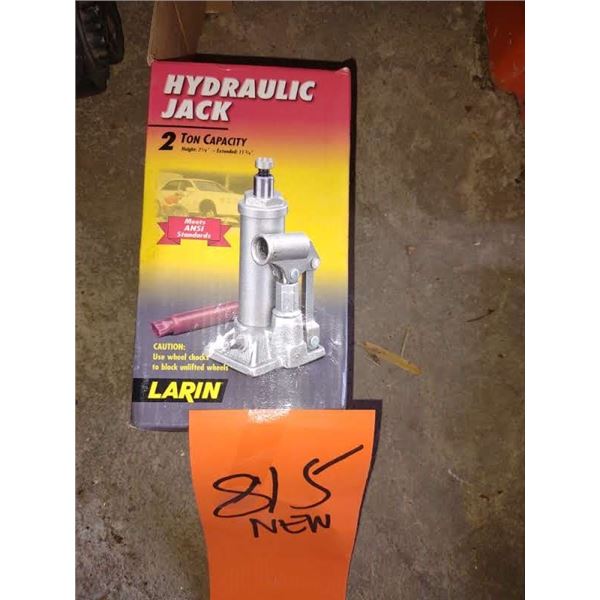 BRAND NEW LARIN 2 TON HYDRAULIC BOTTLE JACK