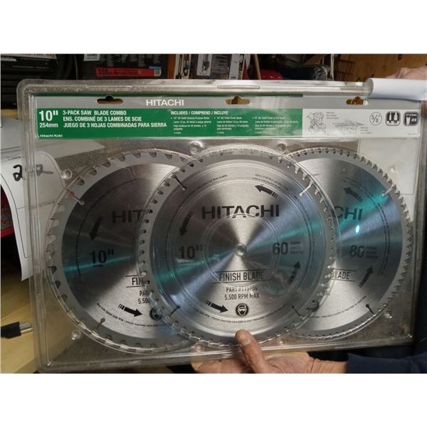NEW HITACHI 3 PK 10" SAW BLADES