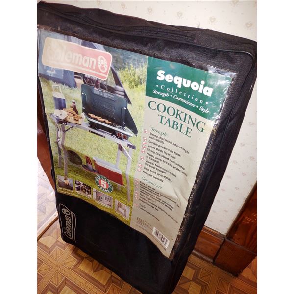 COLEMAN SEQUOIA FOLDING PORTABLE COOKING TABLE