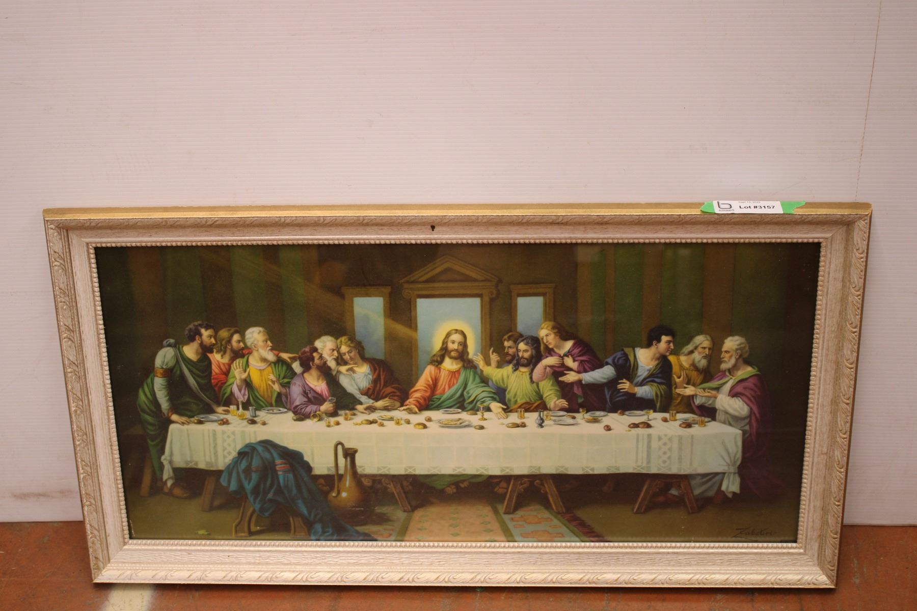 Framed Last Supper Print Bodnarus Auctioneering