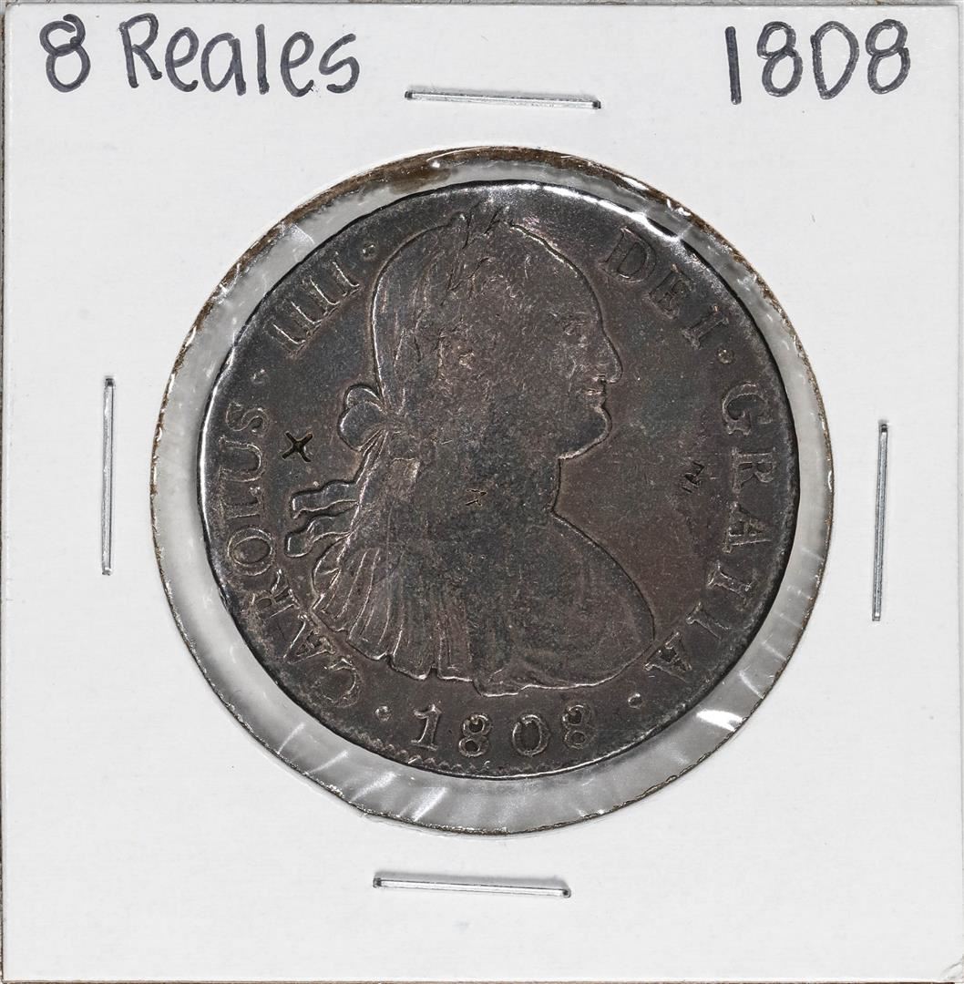1808 Mo TH Mexico 8 Reales Silver Coin Chop Marks