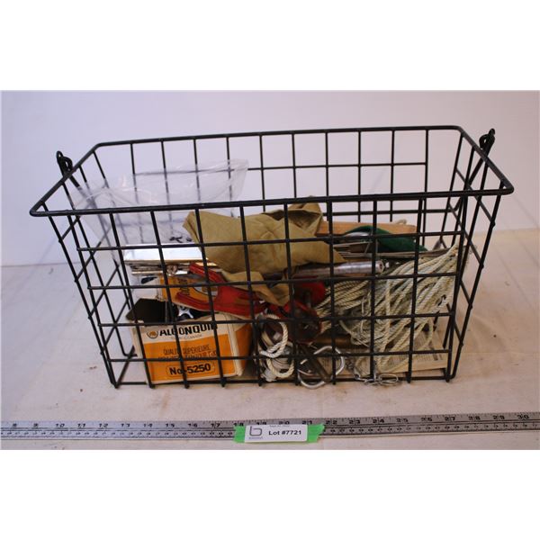 Metal Basket Of Misc Items Bodnarus Auctioneering