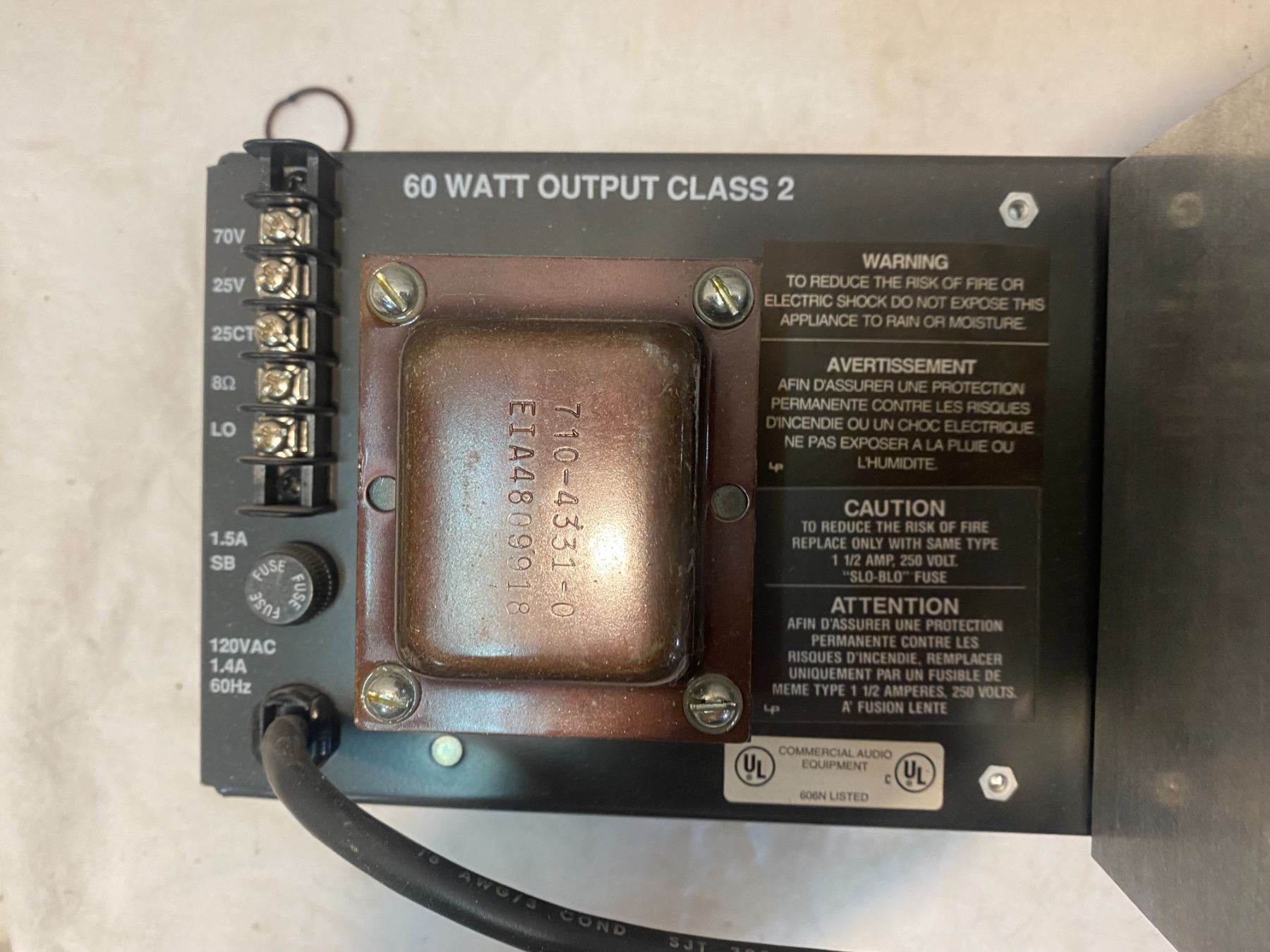 Dukane 60 watt industrial paging Amplifier