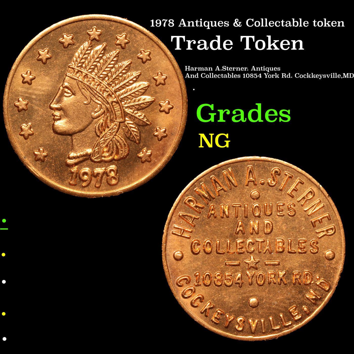 1978 Antiques & Collectable token Grades NG
