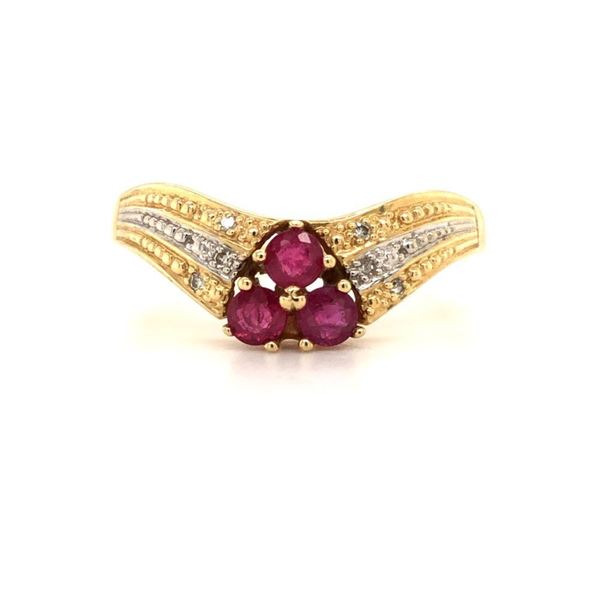 Ruby Chevron Ring Diamond Accent