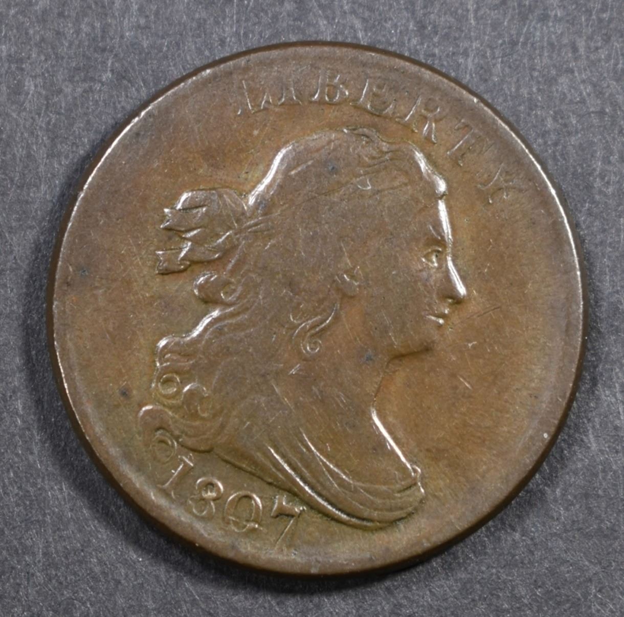 1807 HALF CENT XF/AU