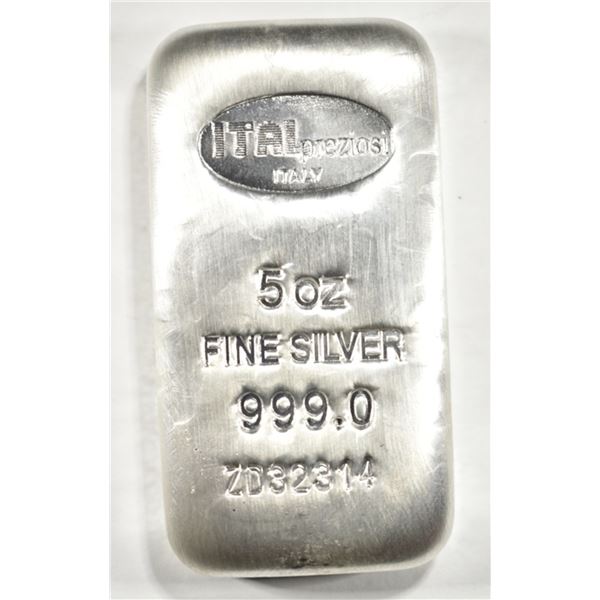 FIVE OUNCE .999 SILVER BAR
