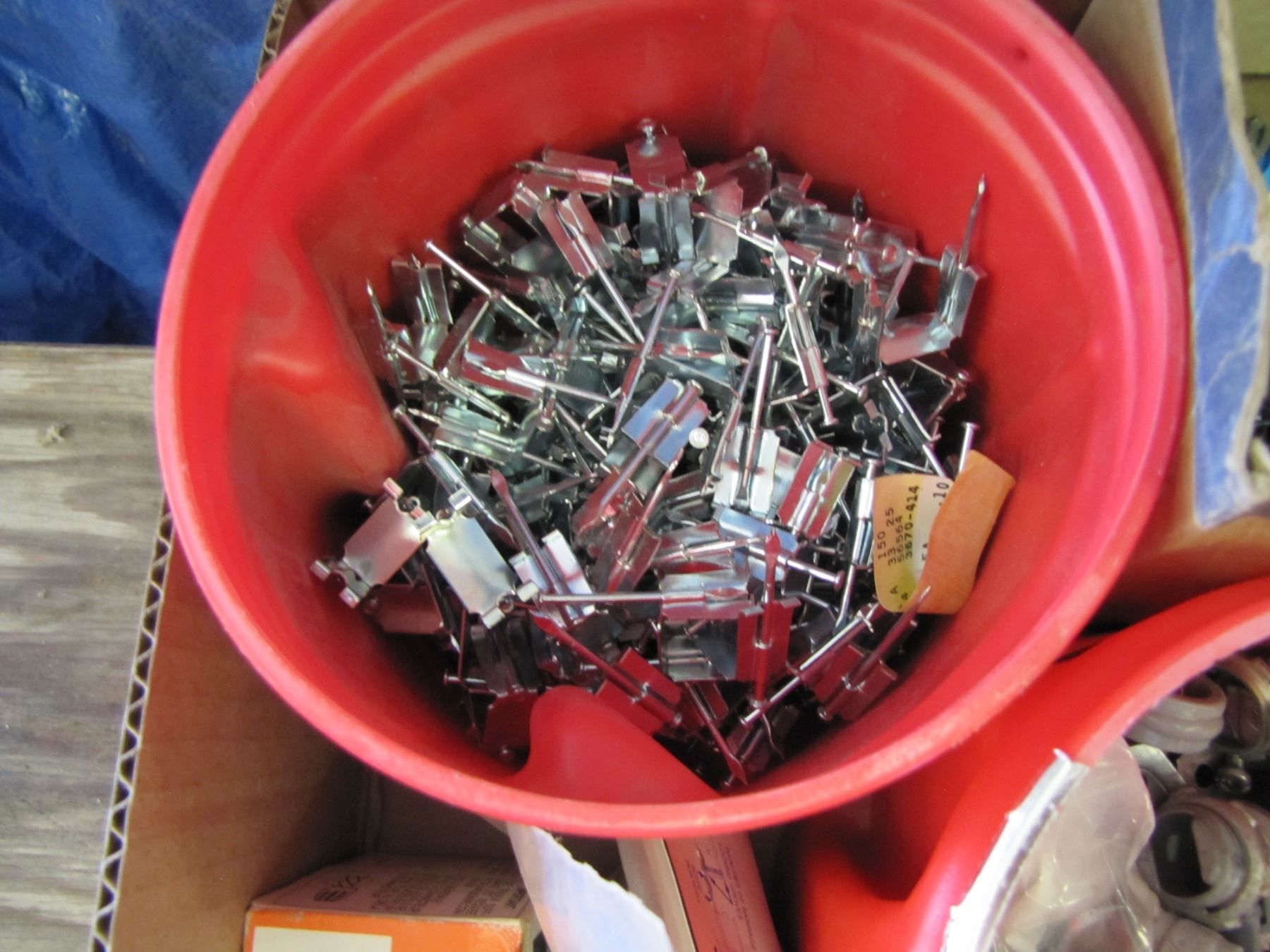 Box with marrets electrical parts and pieces etc