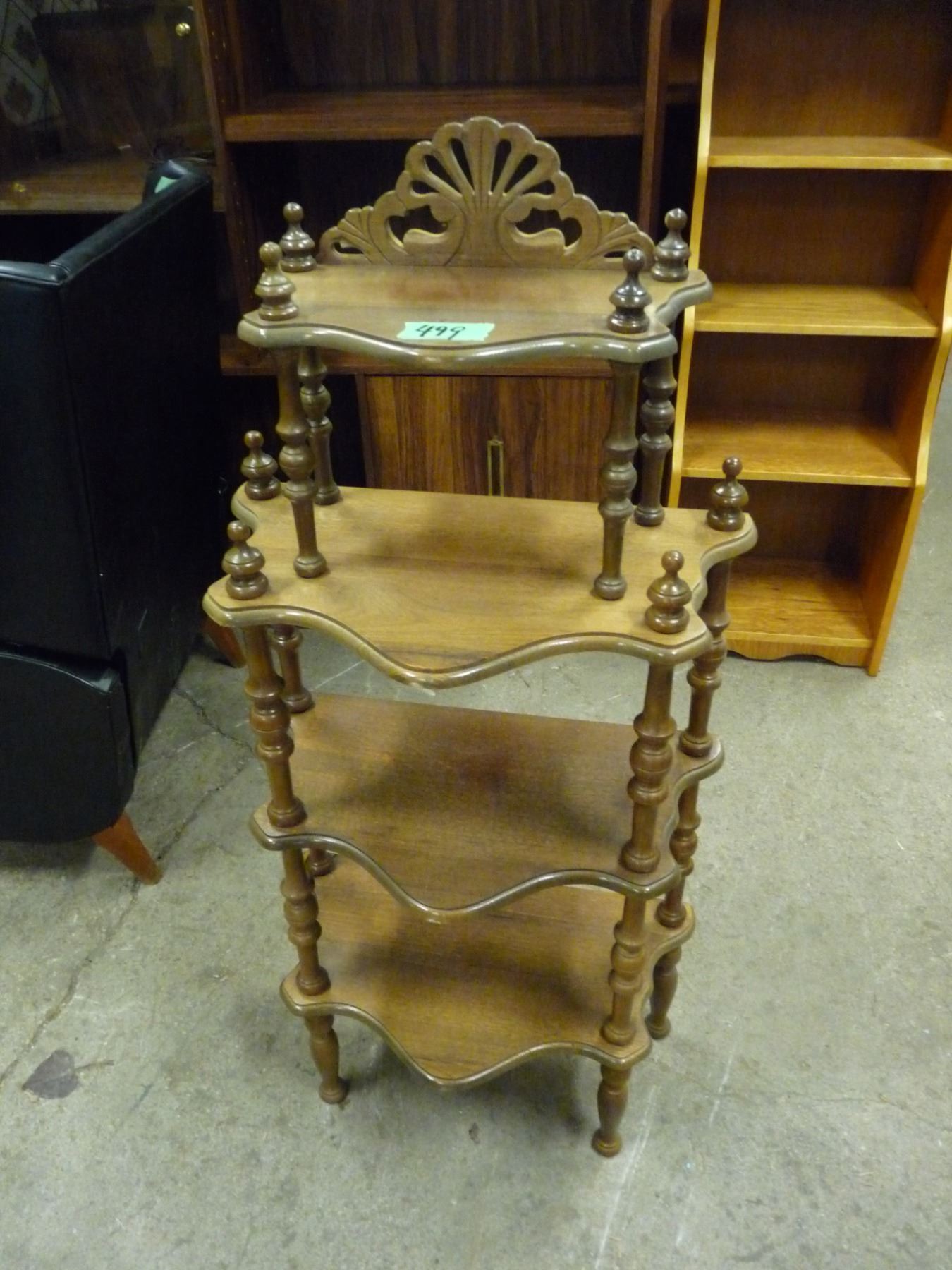 Wood what not shelf 4 shelves