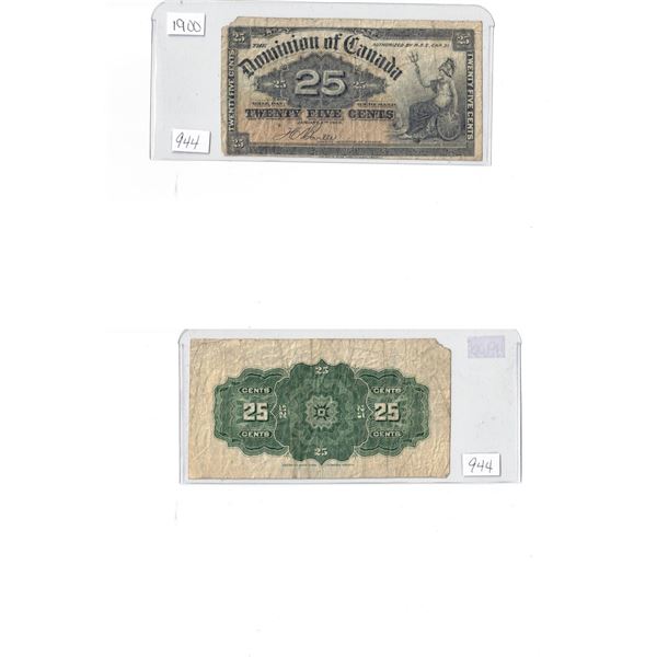 1900 .25 bill.T.C.Boville