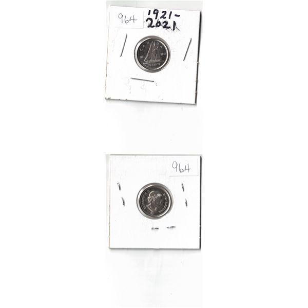 1921-2021 Canada dime