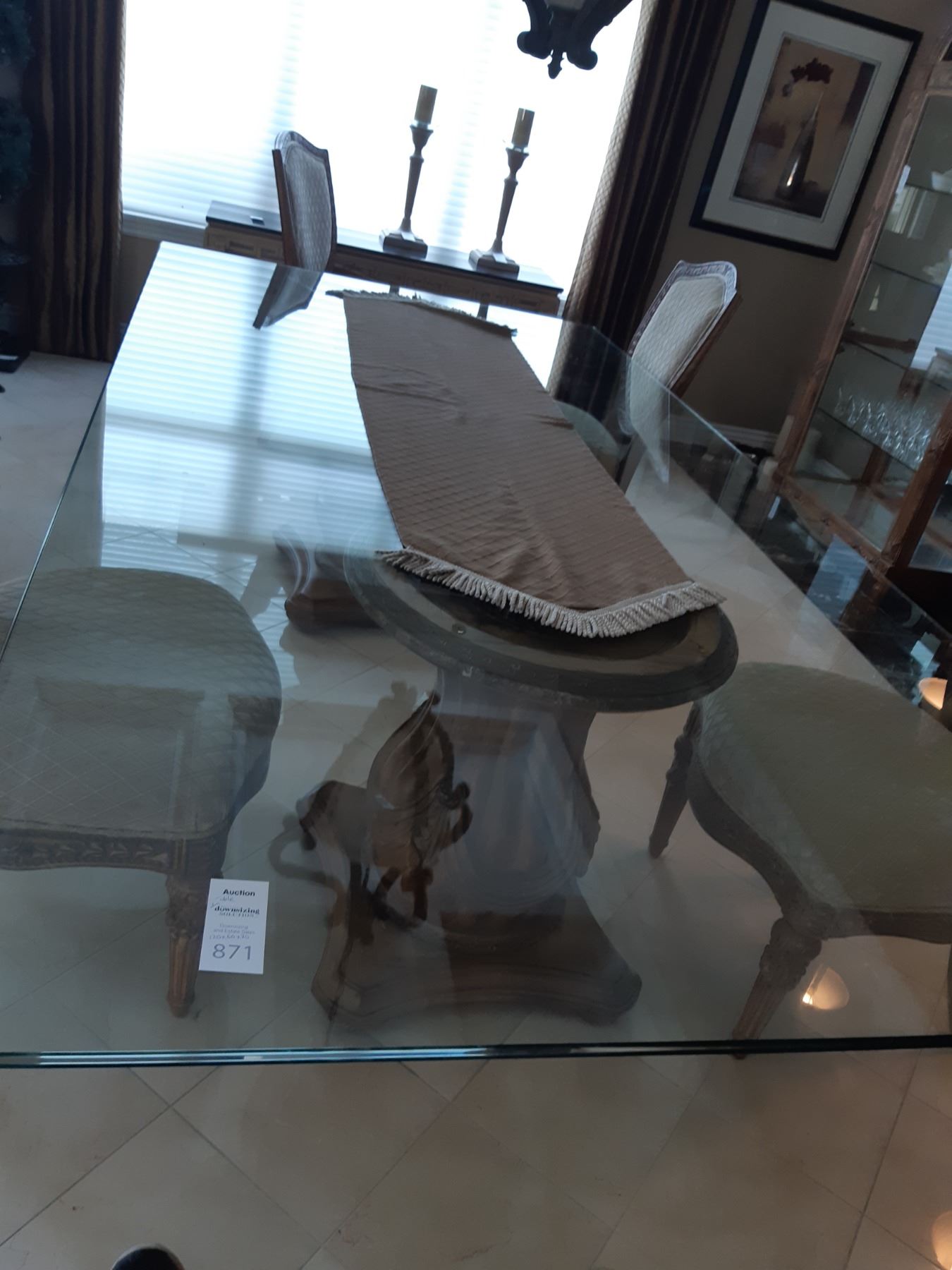 Schnadig Glass Top Dining Table C