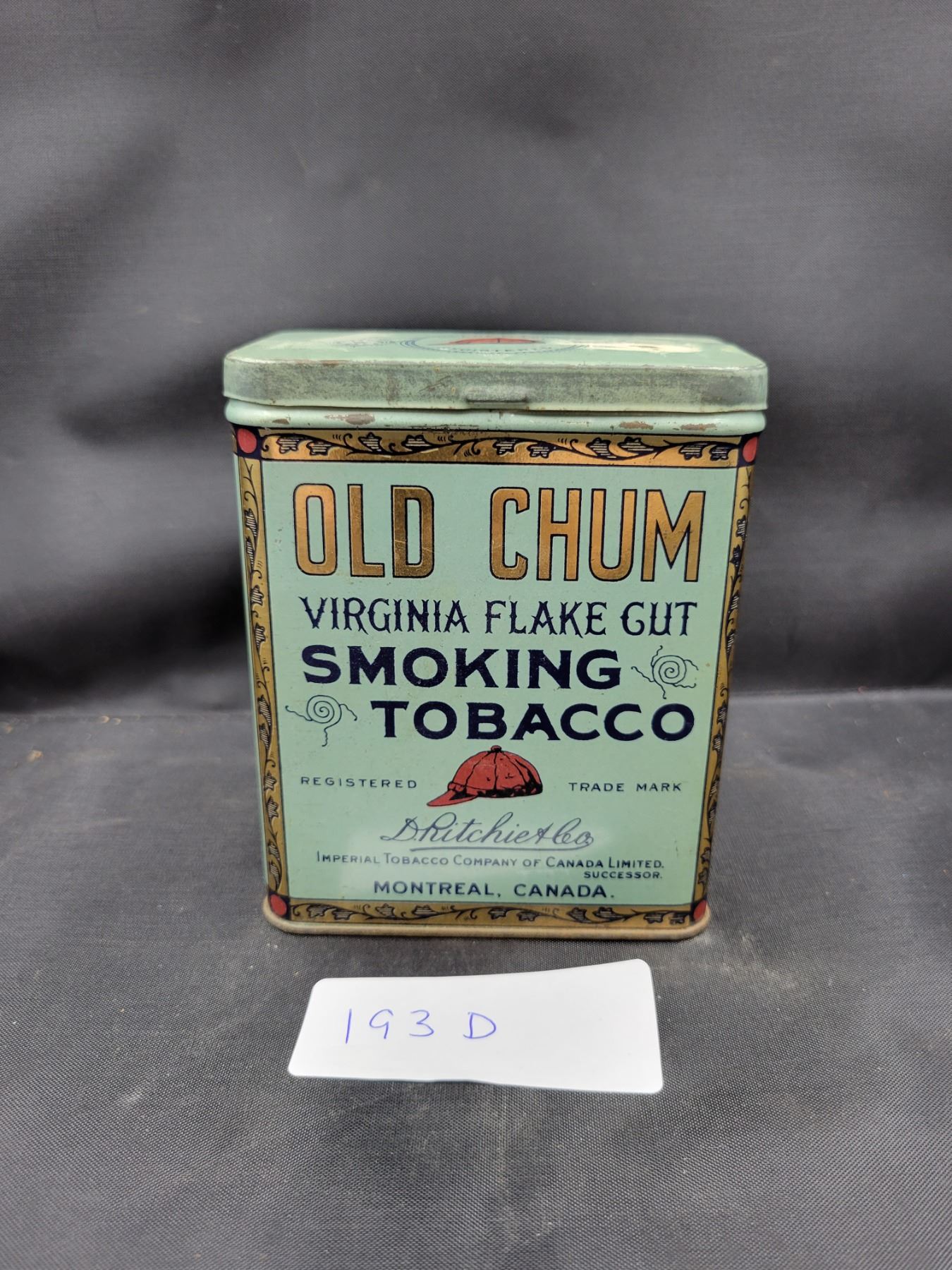 1920'S OLD CHUM SMOKING TOBACCO TIN