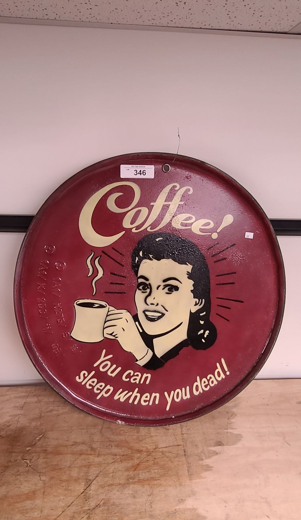 LARGE STEEL WALL HANGING COFFEE SIGN