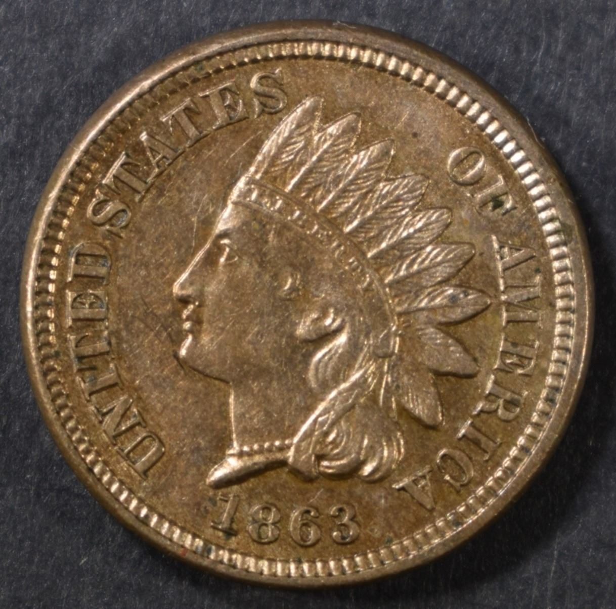 1863 INDIAN CENT BU