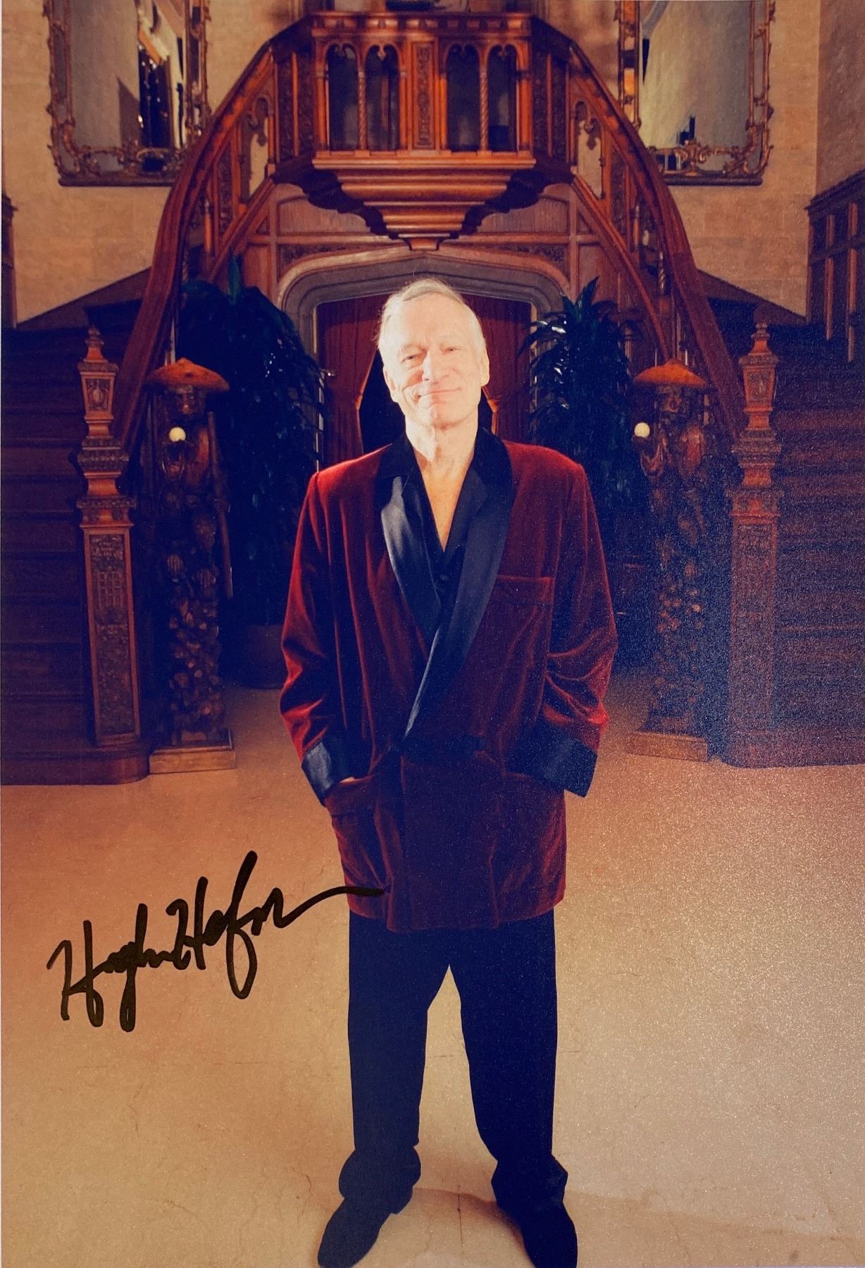 Autograph Signed Hugh Hefner Photo