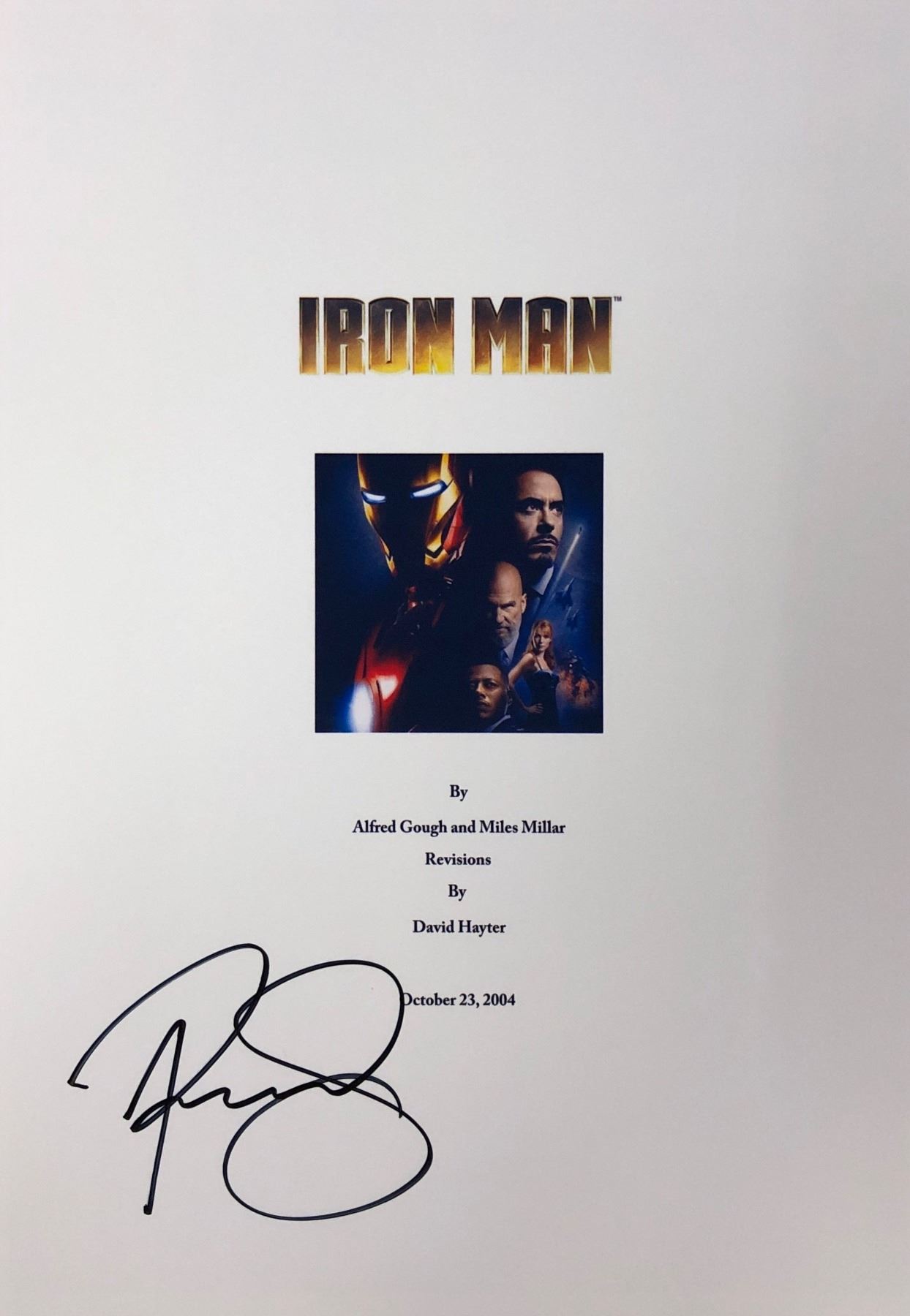 Iron Man Robert Downey Jr Autograph Signed Script Cover