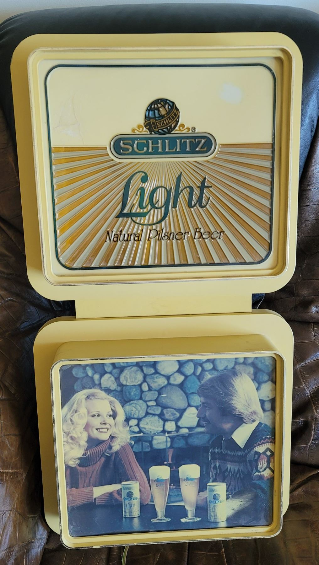Schlitz Light- Natural Pilsner Beer Sign From 1976 (Working)