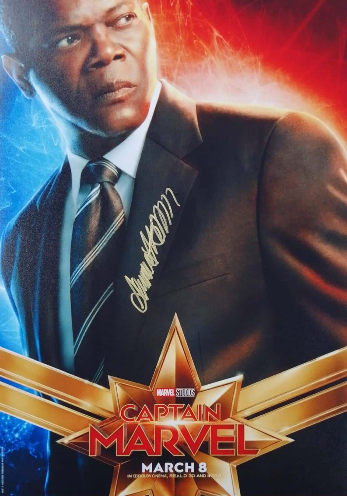 Captain Marvel Samuel L. Jackson Signed Photo