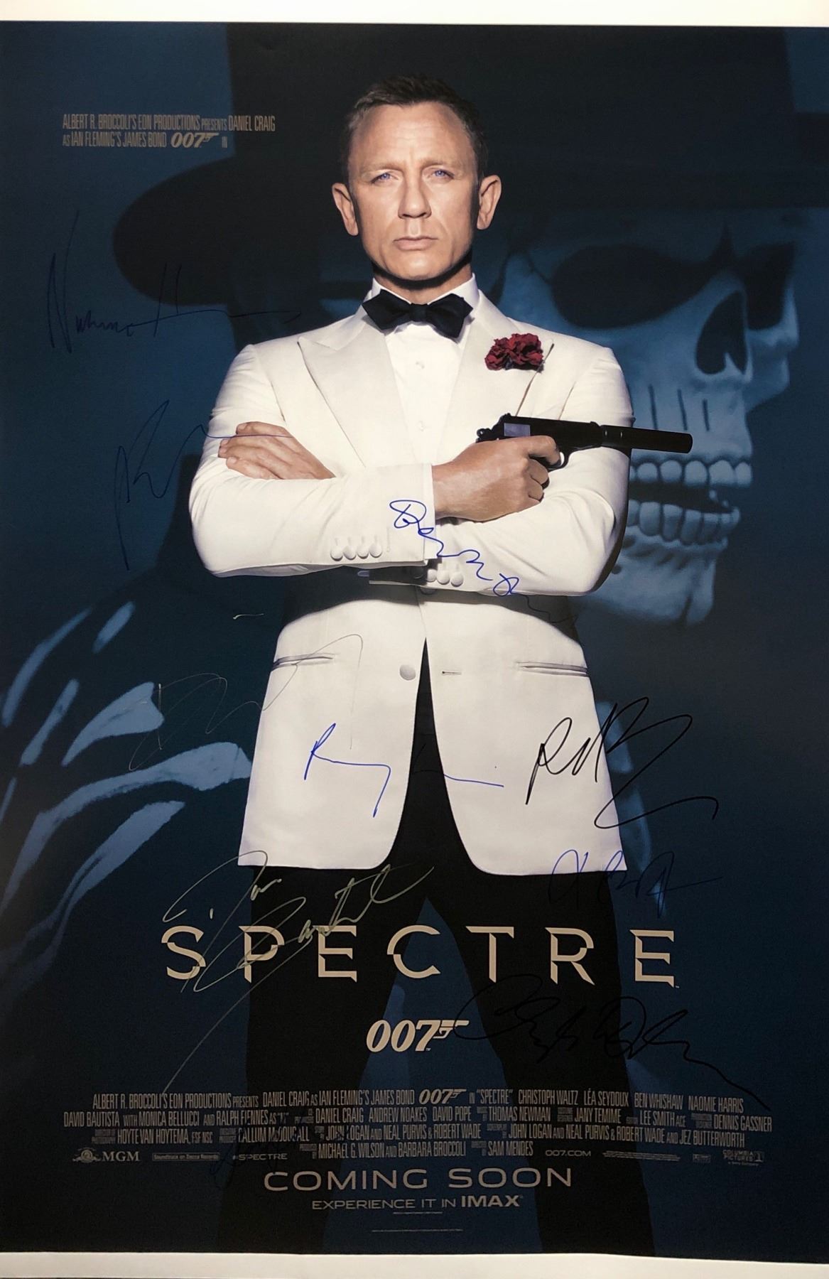 007 Spectre Poster Daniel Craig Autographed Signed
