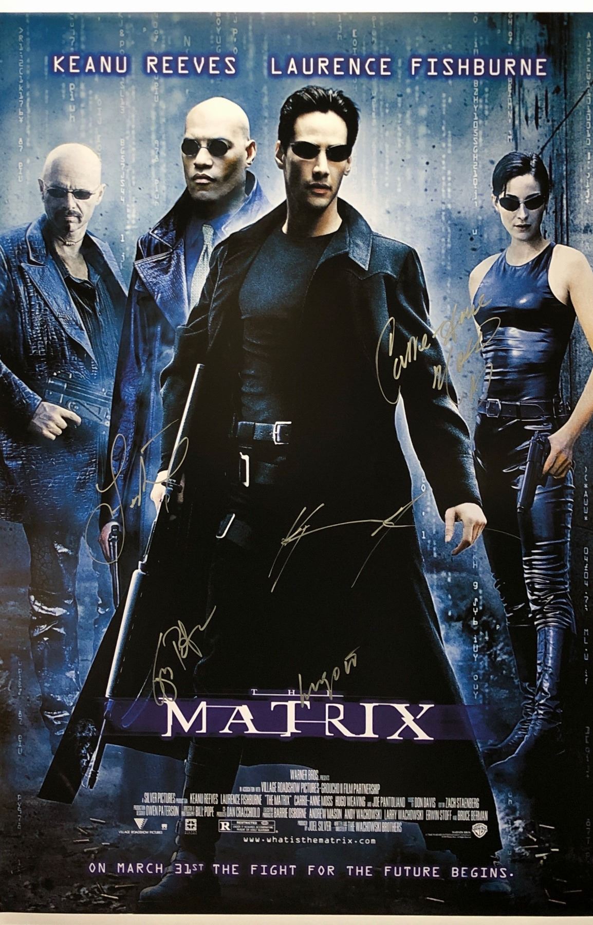 Matrix Keanu Reeves Poster Autographed Signed