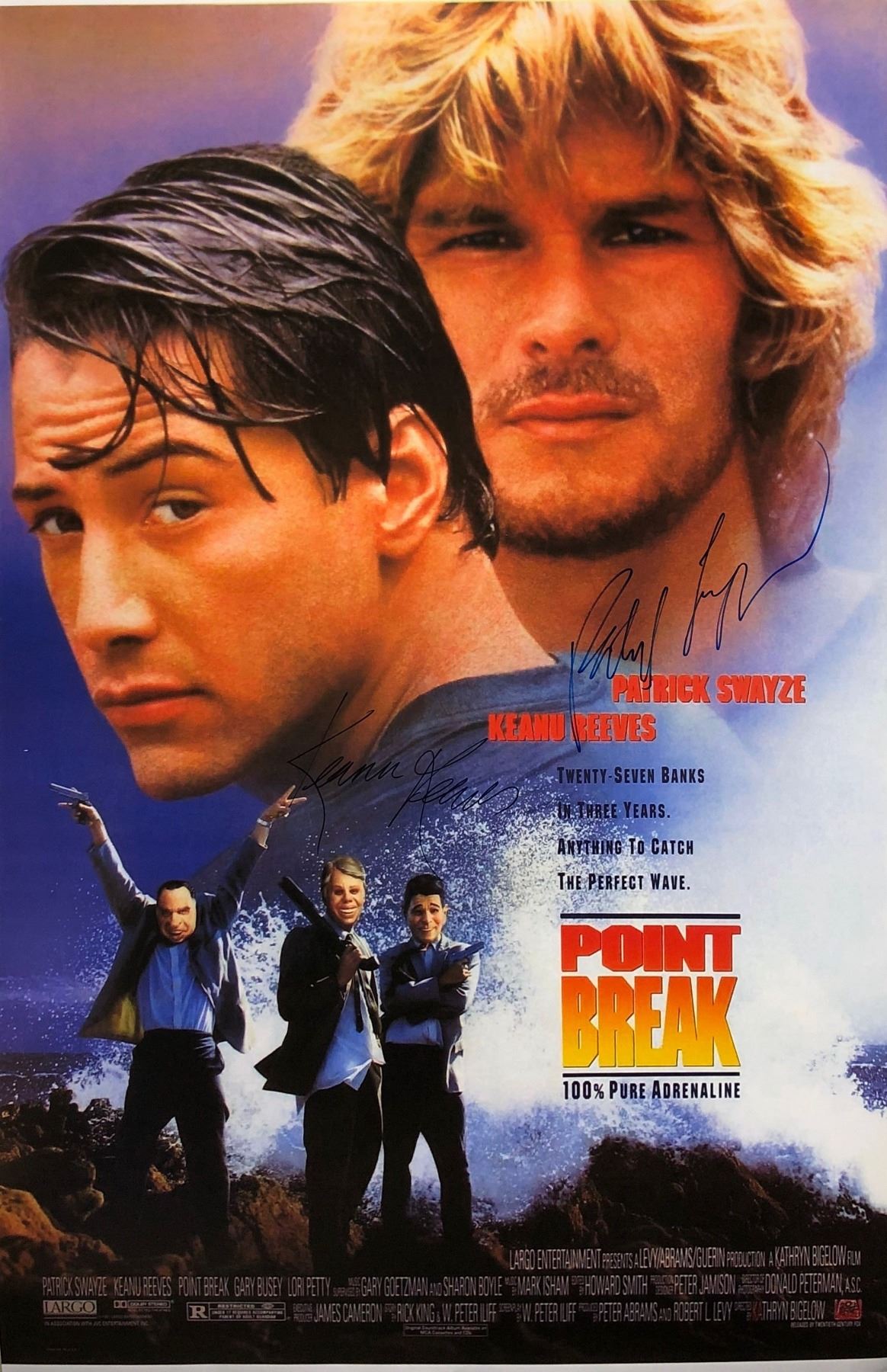 Point Break Keanu Reeves Poster Autographed Signed