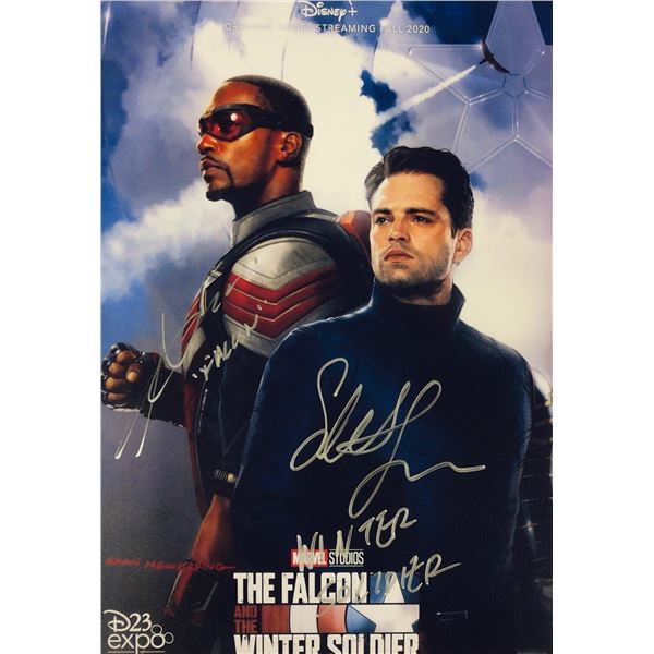 Captain America Photo Anthony Mackie Sebastian Stan Autographed Signed