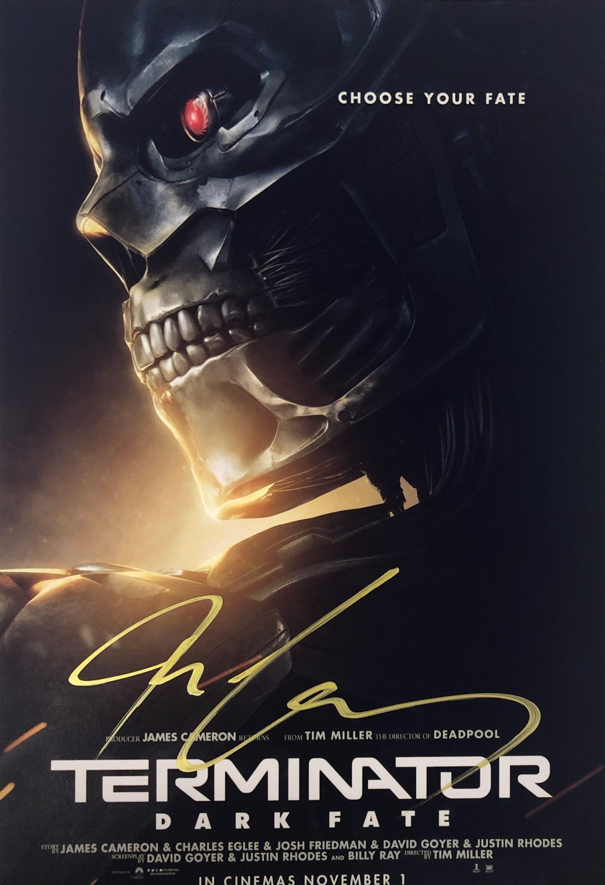 Terminator Dark Fate Photo James Cameron Autographed Signed