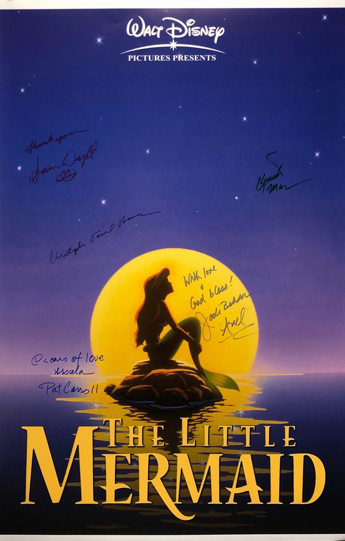 Little Mermaid Poster Jodi Benson Kenneth Mars Autographed Signed