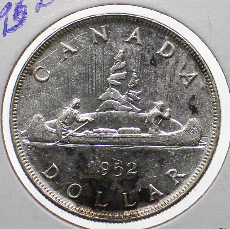 1952 CANADA SILVER 1 DOLLAR COIN