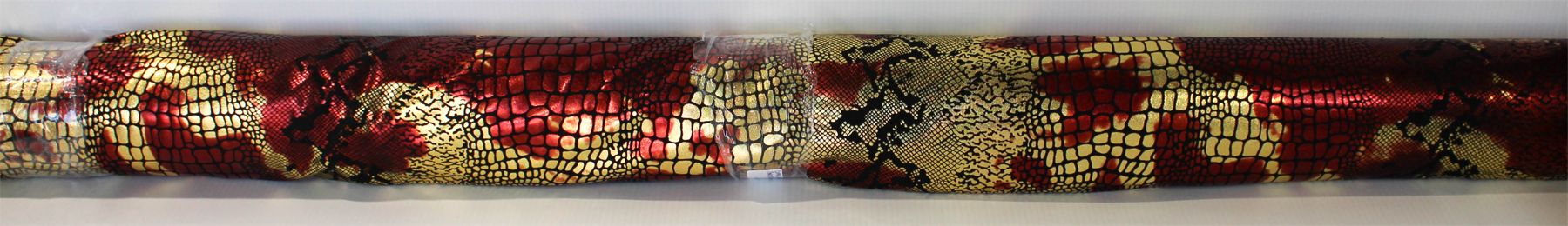 Black Stretchy Nylon Fabric with Copper and Gold Snake Skin