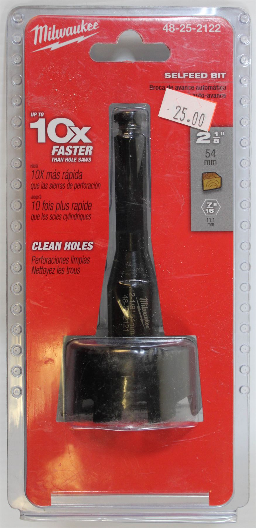 NEW MILWAUKEE 2-1/8" SELFEED BIT MODEL 48-25-2122