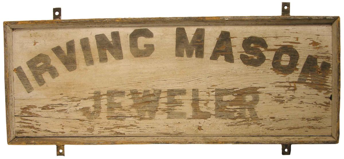 Irving Mason Jewelers Wood Sign